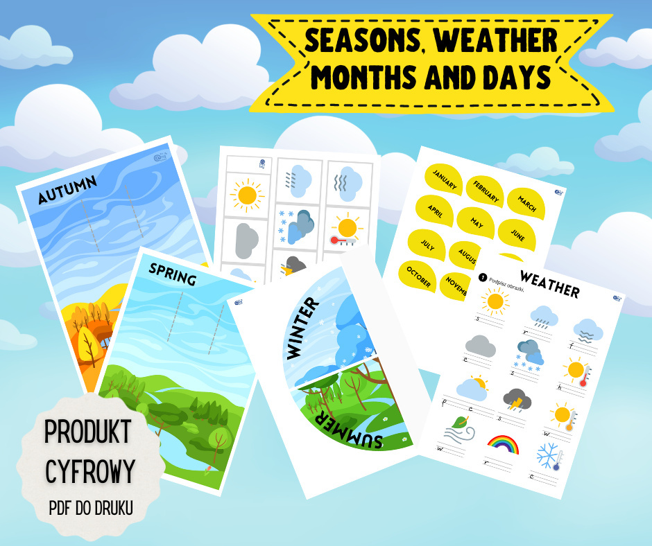 SEASONS, WEATHER, MONTHS AND DAYS - PDF + interaktywne gry > Edu Pszczółka